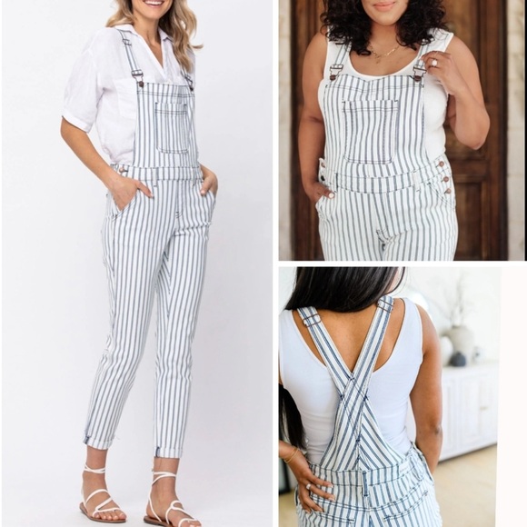 Judy Blue | Pants & Jumpsuits | Judy Blue Railroad Striped Overalls ...